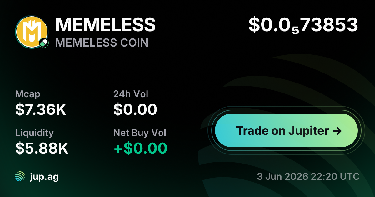 MEMELESS $0.0₅69377 | Jupiter