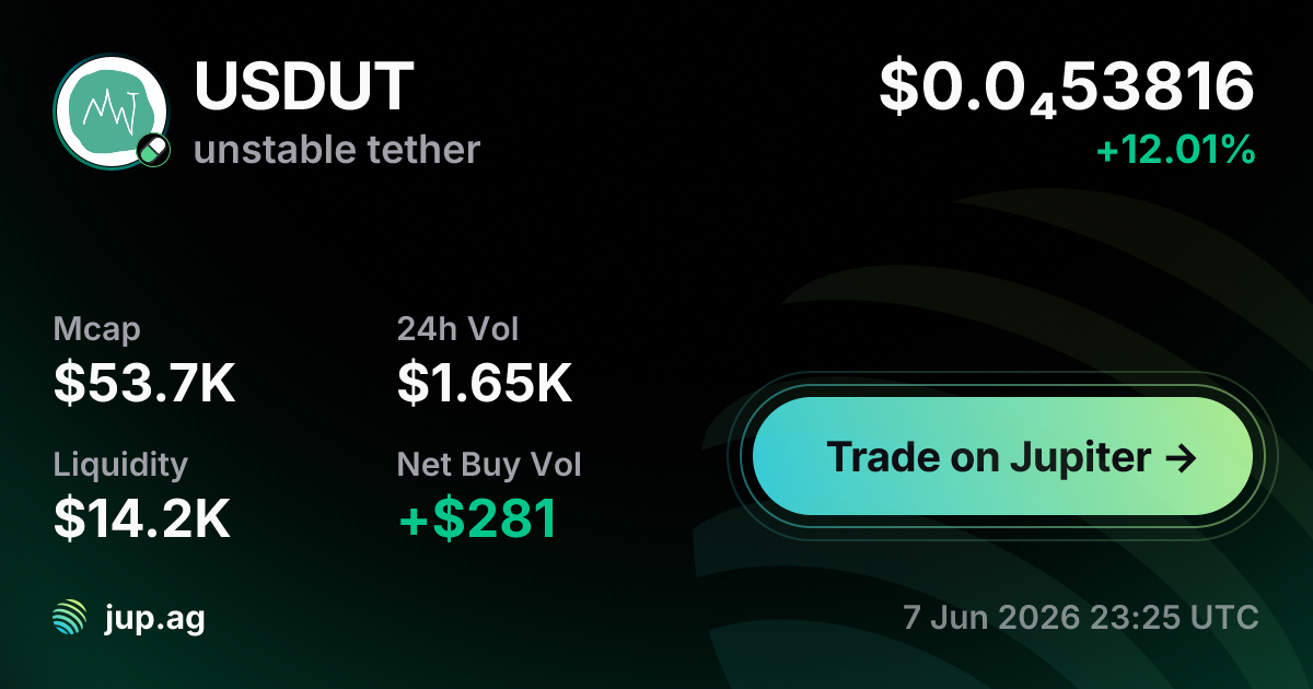 USDUT $0.0₄26082 | Jupiter