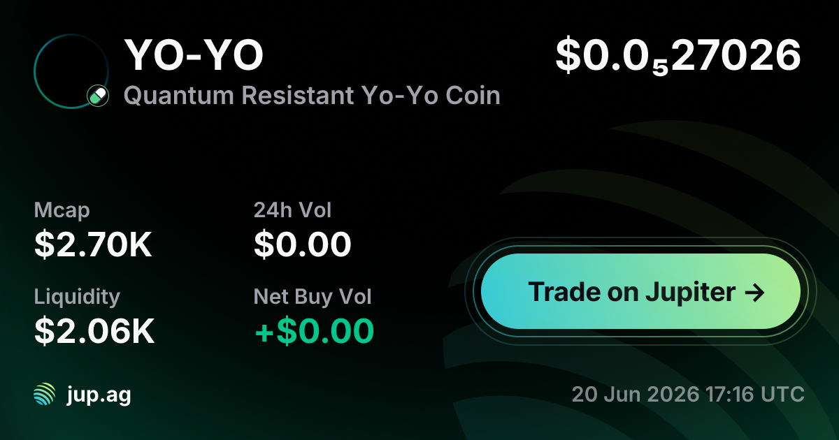 Quantum Resistant Yo-Yo Coin Price Today, YO-YO to USD live price chart ...