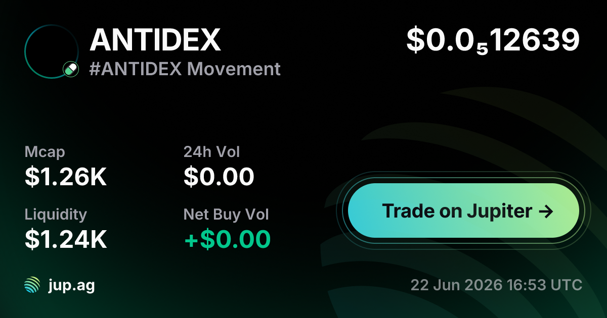 #ANTIDEX Movement price today, ANTIDEX to USD live price chart ...