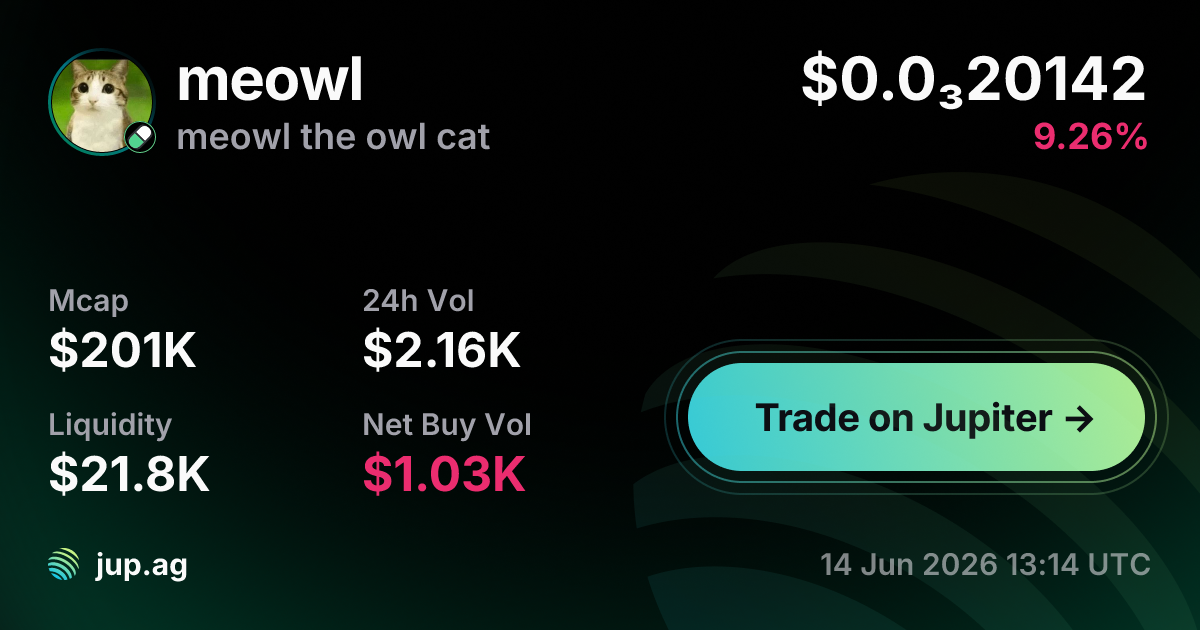 meowl the owl cat price today, MEOWL to USD live price chart, marketcap ...