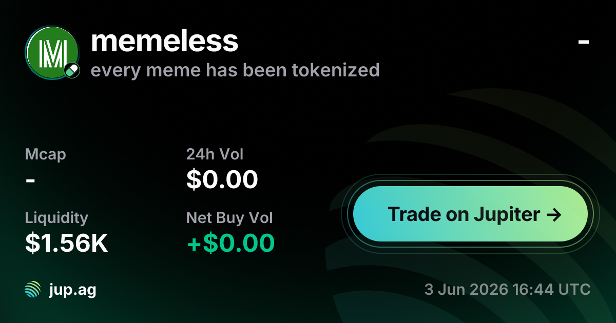 every meme has been tokenized price today, MEMELESS to USD live price ...