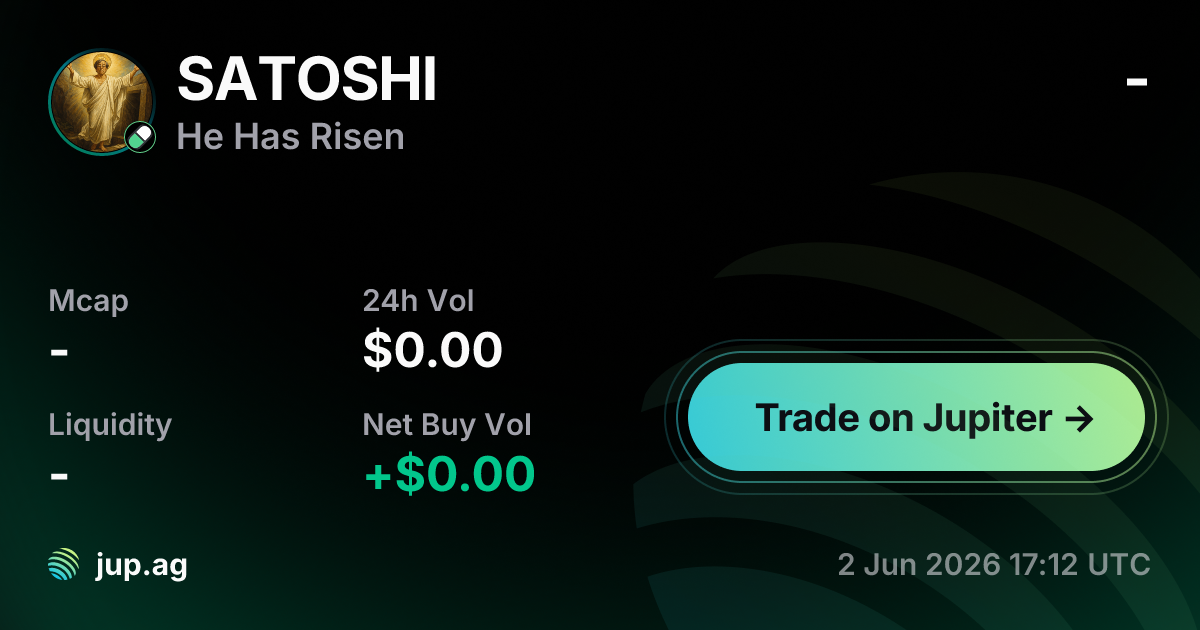 He Has Risen price today, SATOSHI to USD live price chart, marketcap ...
