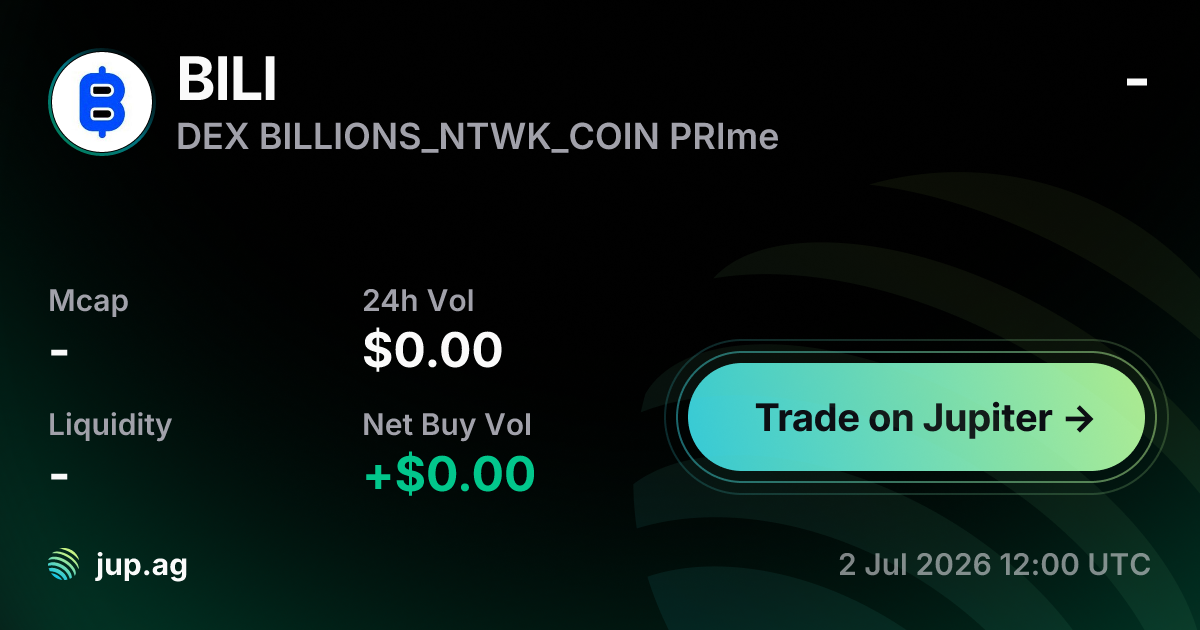 DEX BILLIONS_NTWK_COIN PRIme price today, BILL to USD live price chart ...