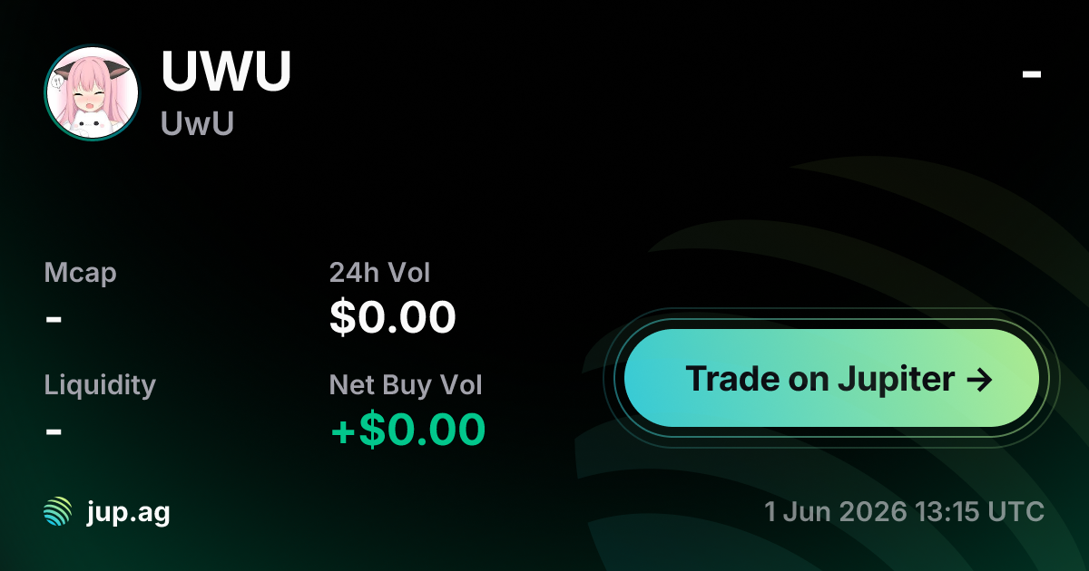 UwU price today, UWU to USD live price chart, marketcap & news | Jupiter