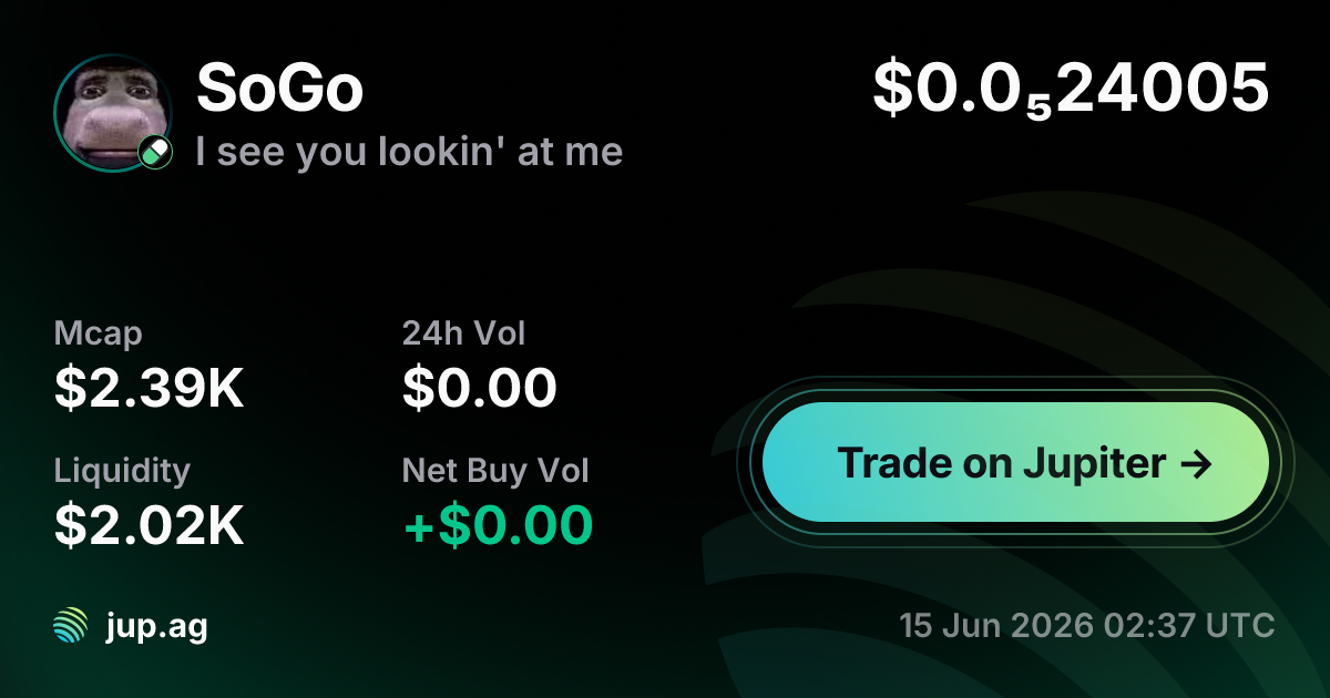 I see you lookin' at me price today, SOGO to USD live price chart ...