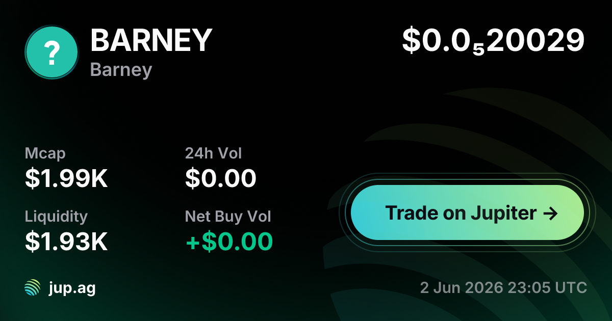 BARNEY $0.0₅17133 | Jupiter