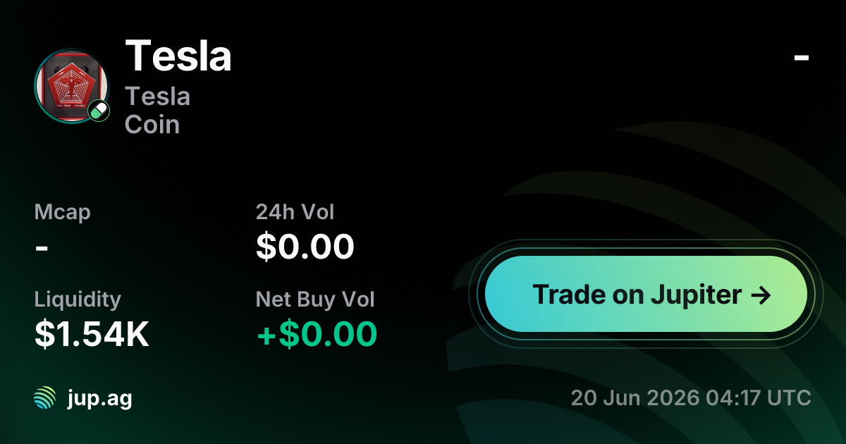 Tesla Coin price today, TESLA to USD live price chart, marketcap & news ...