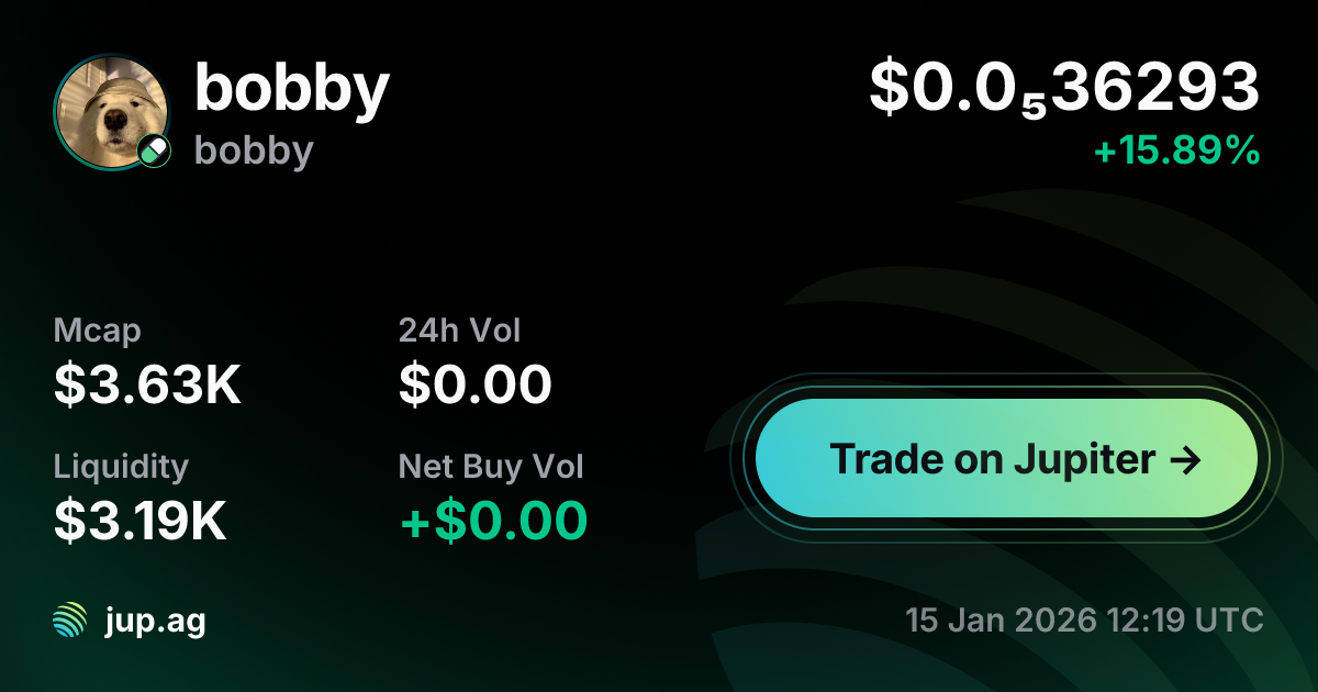 bobby $0.0₄33621 | Jupiter