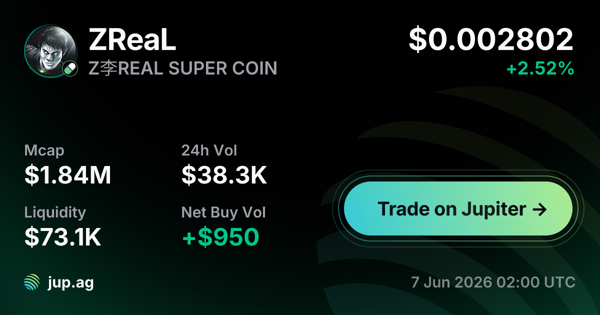 Z李REAL SUPER COIN Price Today, ZREAL to USD live price chart, marketcap ...
