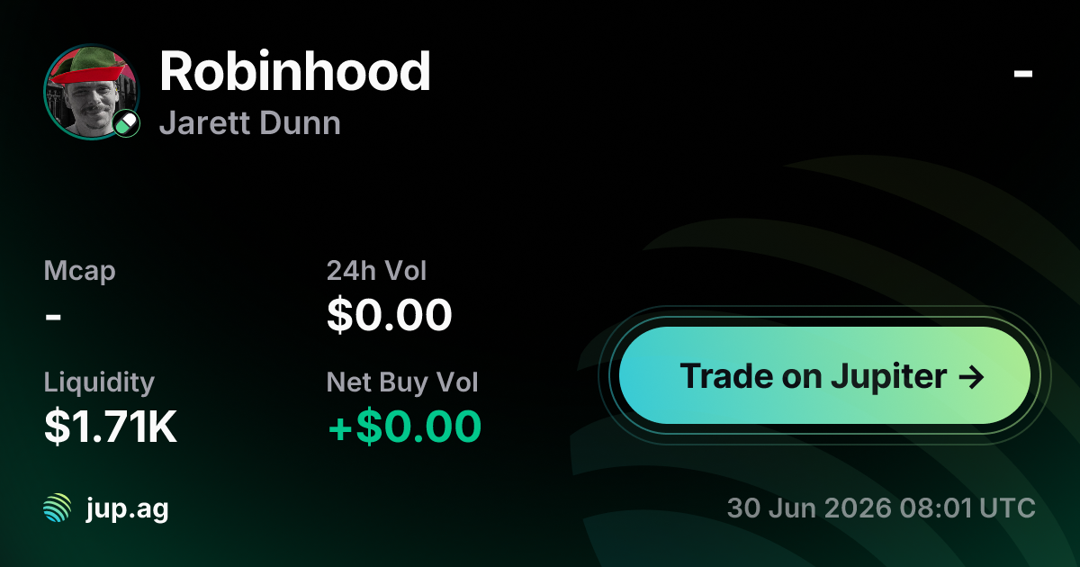 Jarett Dunn price today, ROBINHOOD to USD live price chart, marketcap ...