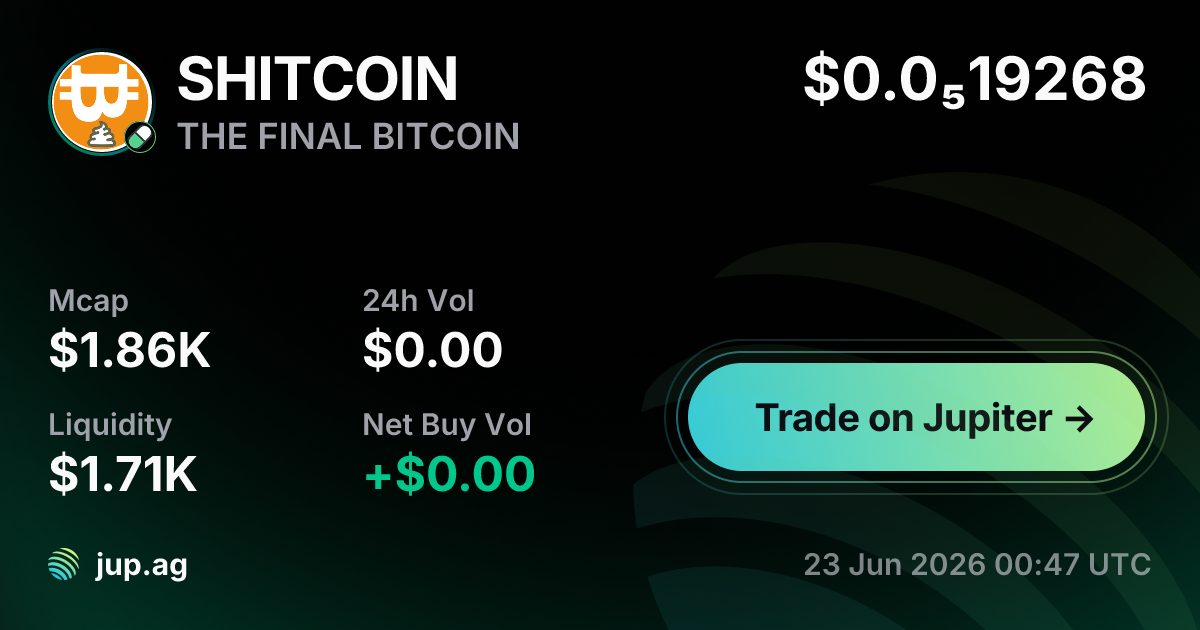 THE FINAL BITCOIN price today, SHITCOIN to USD live price chart ...